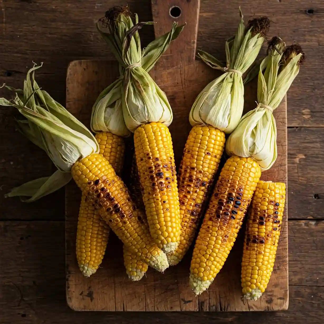 Grilled Corn On The Cob With The Husks